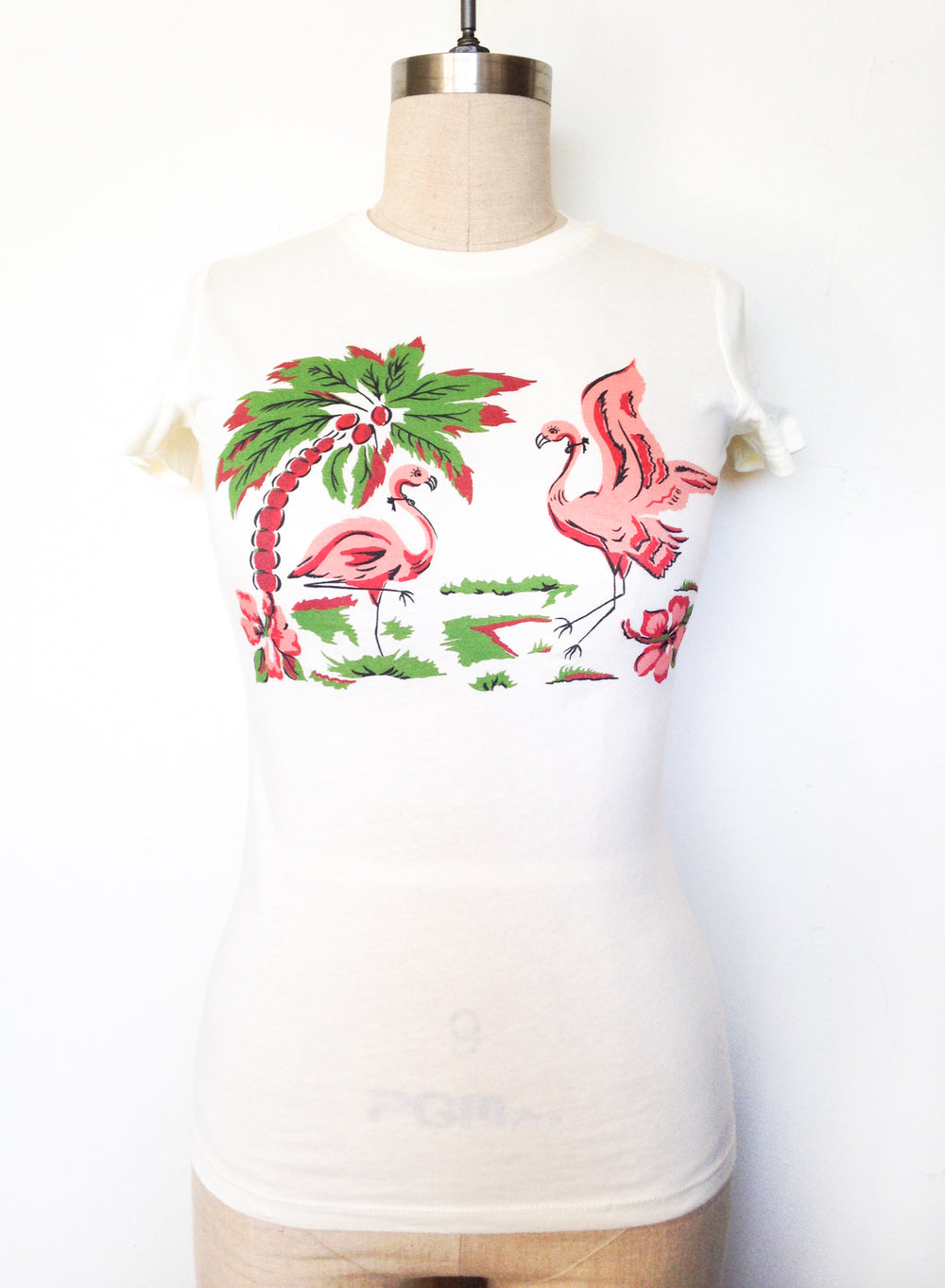 Pink Flamingo T-Shirt in Ivory | Double Trouble Apparel
